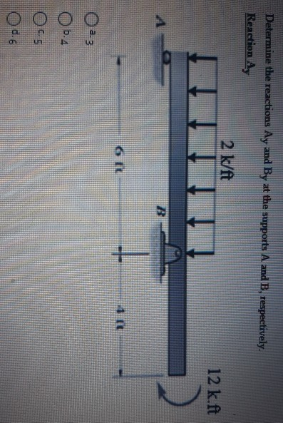 Solved Determine The Reactions Ay And By At The Supports A