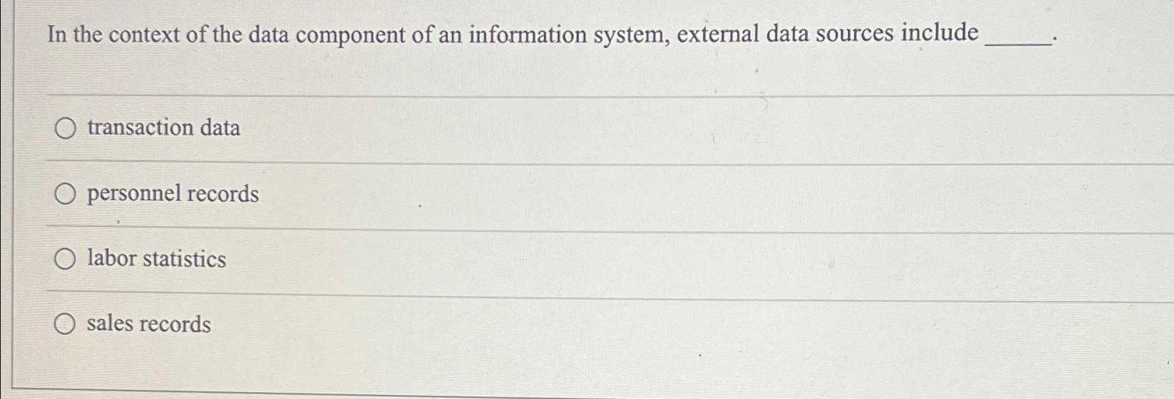 Solved In the context of the data component of an | Chegg.com