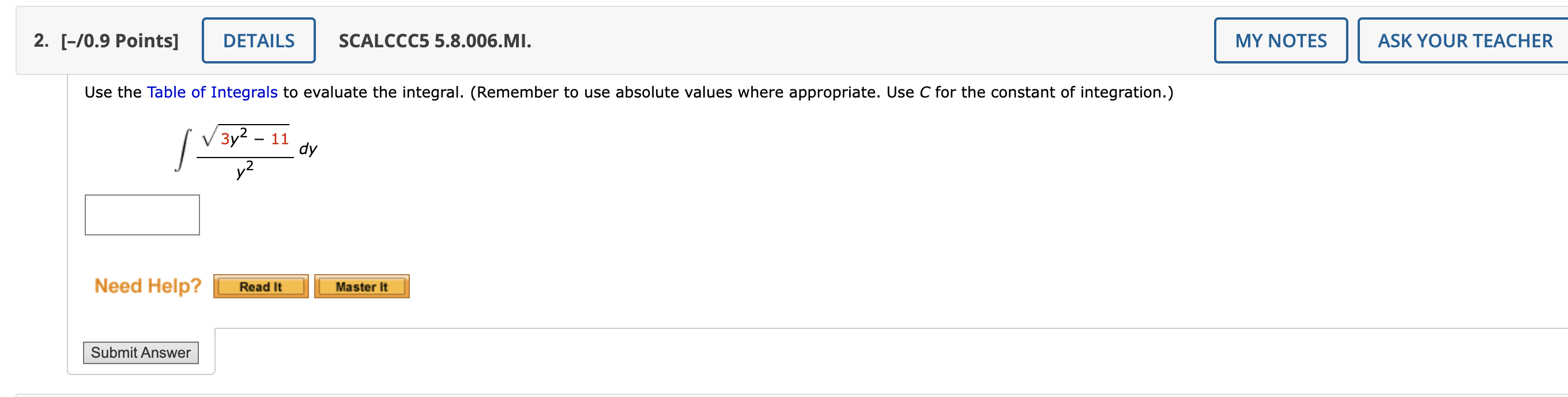 Solved *Use the Table of Integrals to evaluate the integral. | Chegg.com