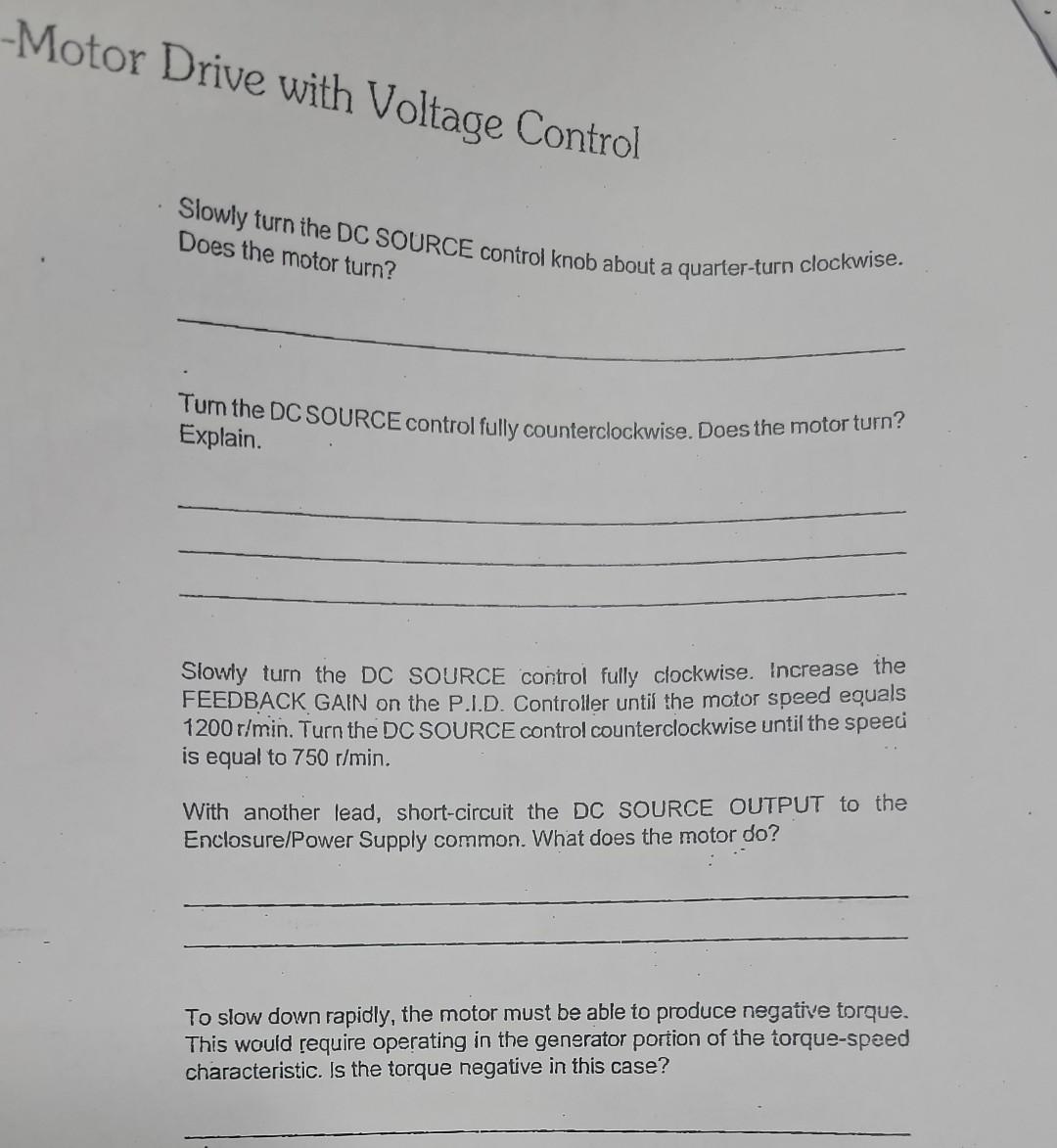 Solved Slowly turn the DC SOURCE control knob about a | Chegg.com