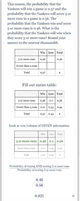 Solved This season, the probability that the Yankees will | Chegg.com