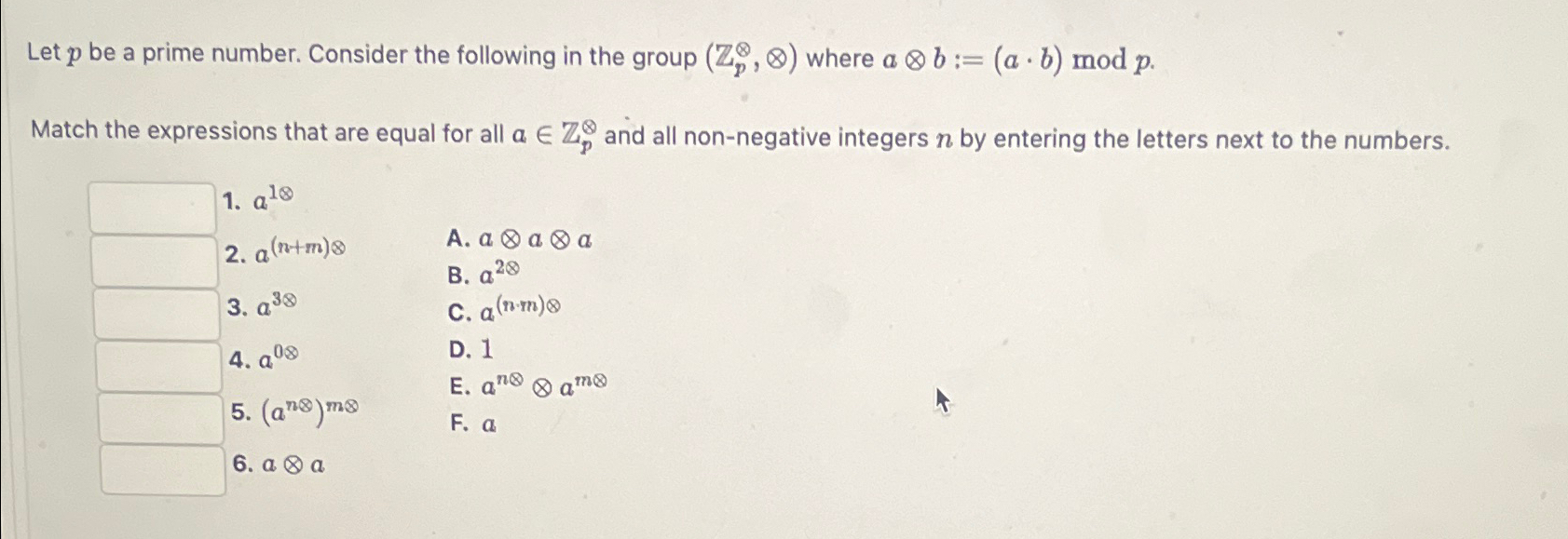 Solved Let p ﻿be a prime number. Consider the following in | Chegg.com