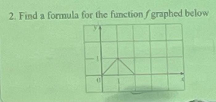 Solved 2 Find A Formula For The Function F Graphed Below