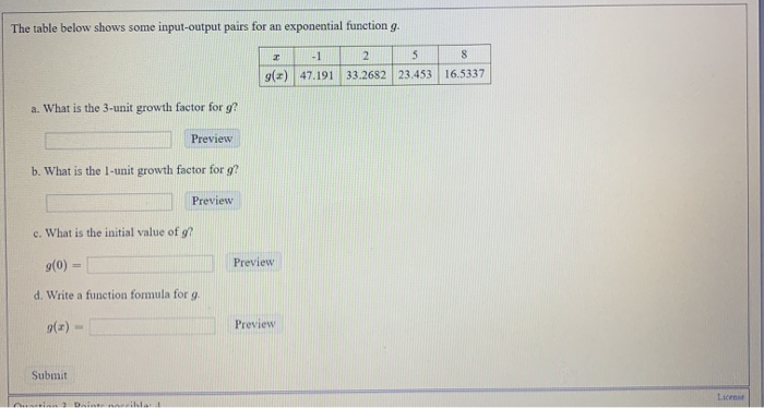 Solved The table below shows some input-output pairs for an | Chegg.com