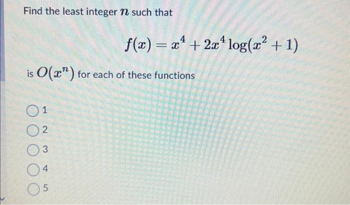 Solved Find the least integer n such that | Chegg.com