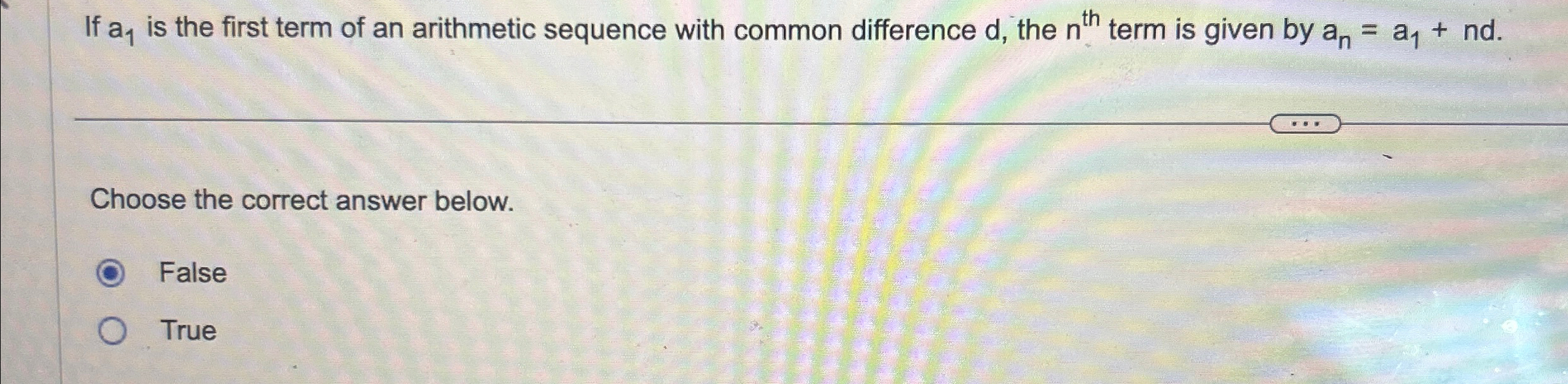 Solved If a1 ﻿is the first term of an arithmetic sequence | Chegg.com