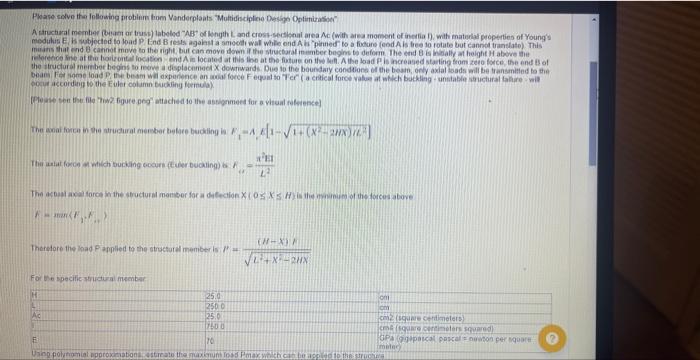 f=aran H3+T1 For the specific structural member: | Chegg.com