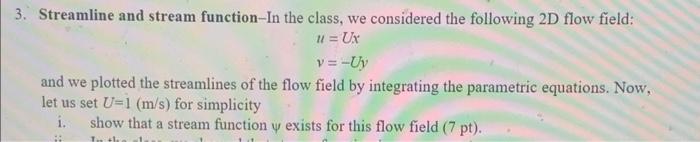 Solved u=Uxv=−Uy and we plotted the streamlines of the flow | Chegg.com