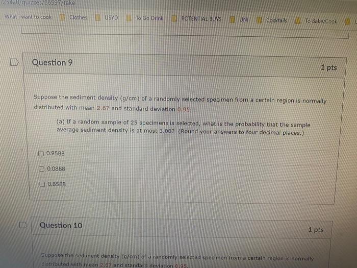 Solved Suppose the sediment density (g/cm) of a randomly | Chegg.com