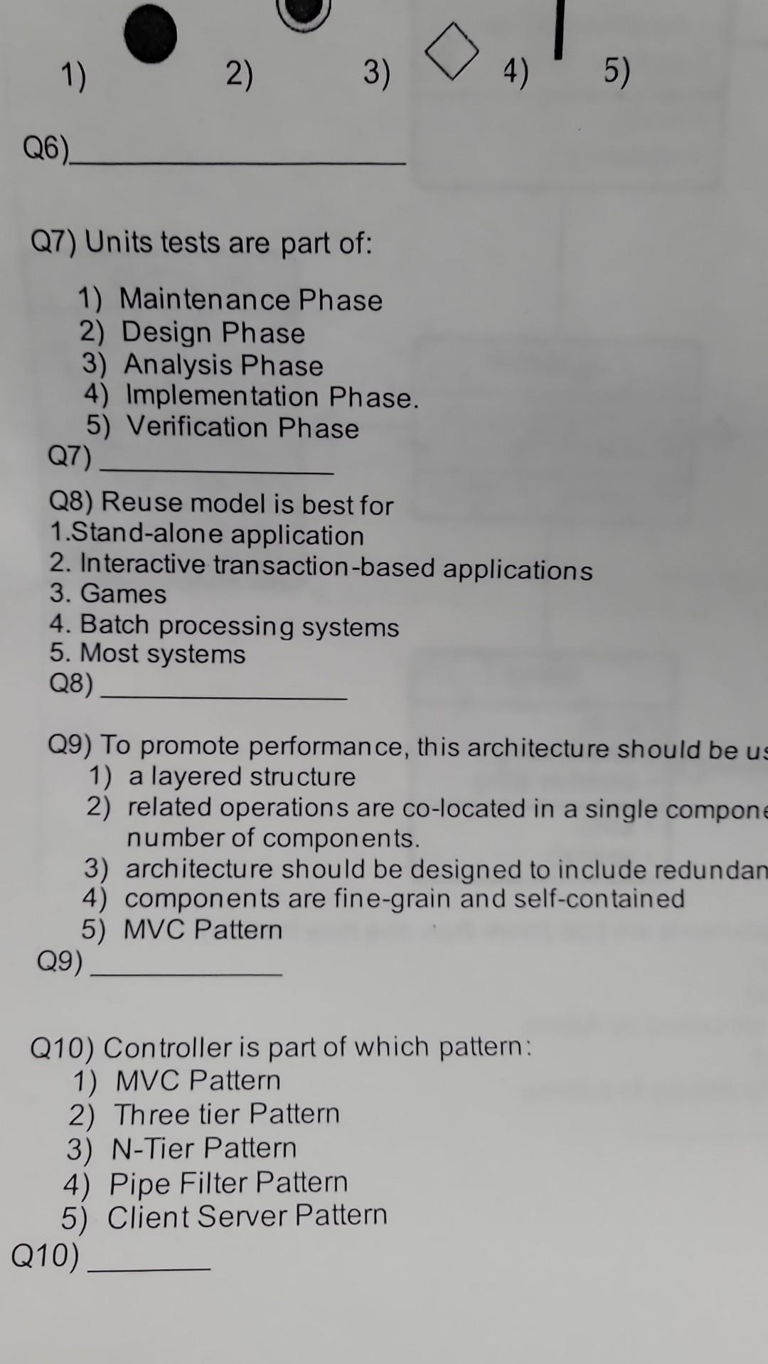 Solved Q7) Units tests are part of: 1) Maintenance Phase 2) | Chegg.com