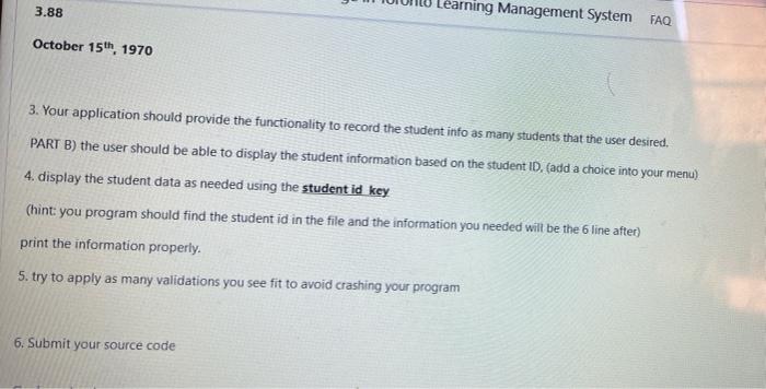 Solved General Requirements: Create a python application | Chegg.com