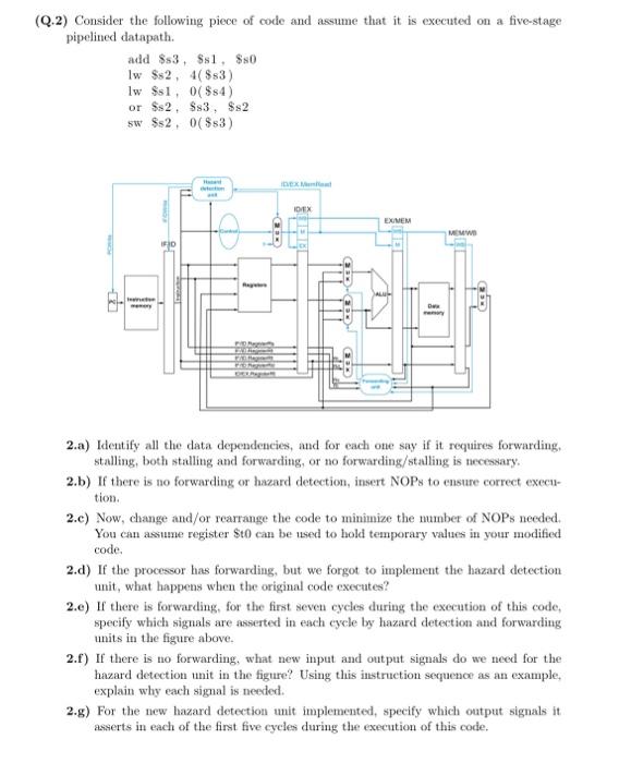 Solved (Q.2) Consider the following piece of code and assume | Chegg.com
