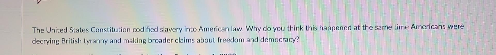 The United States Constitution codified slavery into | Chegg.com