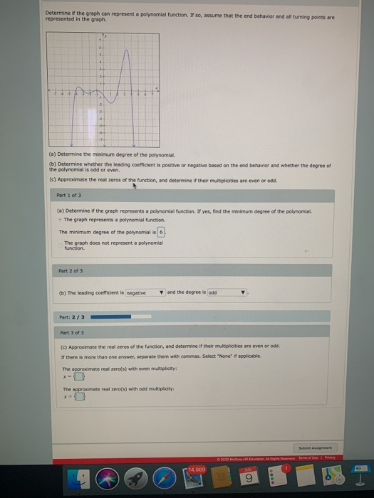 Solved Determine if the graph can represent a polynomial | Chegg.com