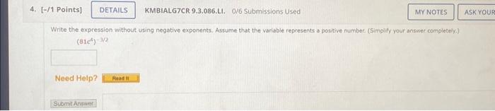 Solved Write the expression without using negative | Chegg.com