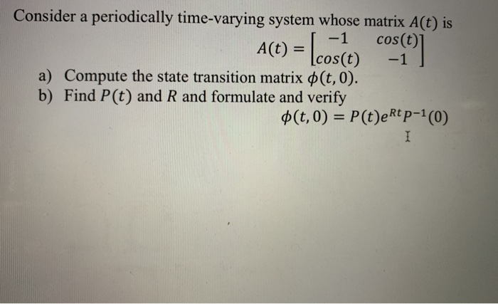 Solved Consider a periodically time-varying system whose | Chegg.com