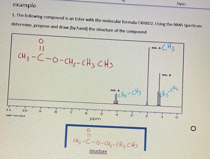 Solved 1. The following compound is an Ester with the | Chegg.com