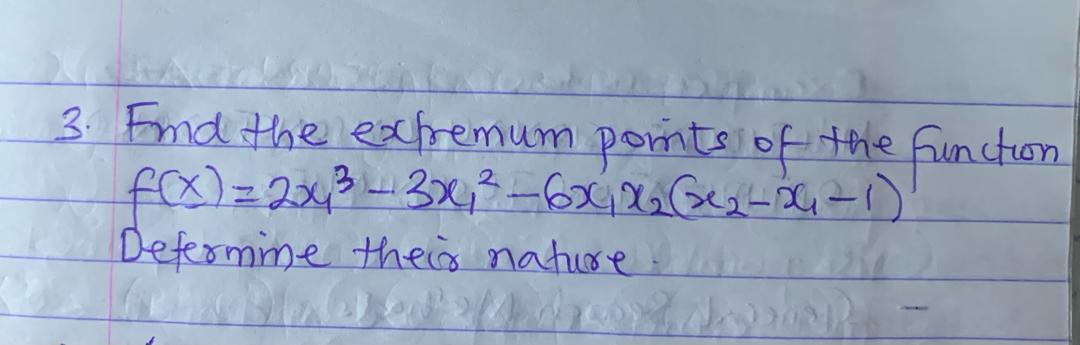 Solved Find the extremum points of the | Chegg.com
