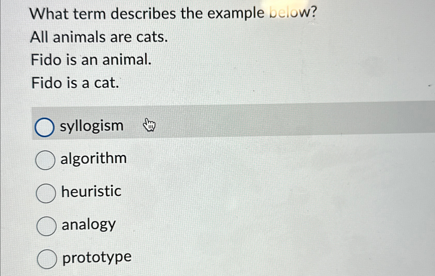 Solved What term describes the example below?All animals are | Chegg.com