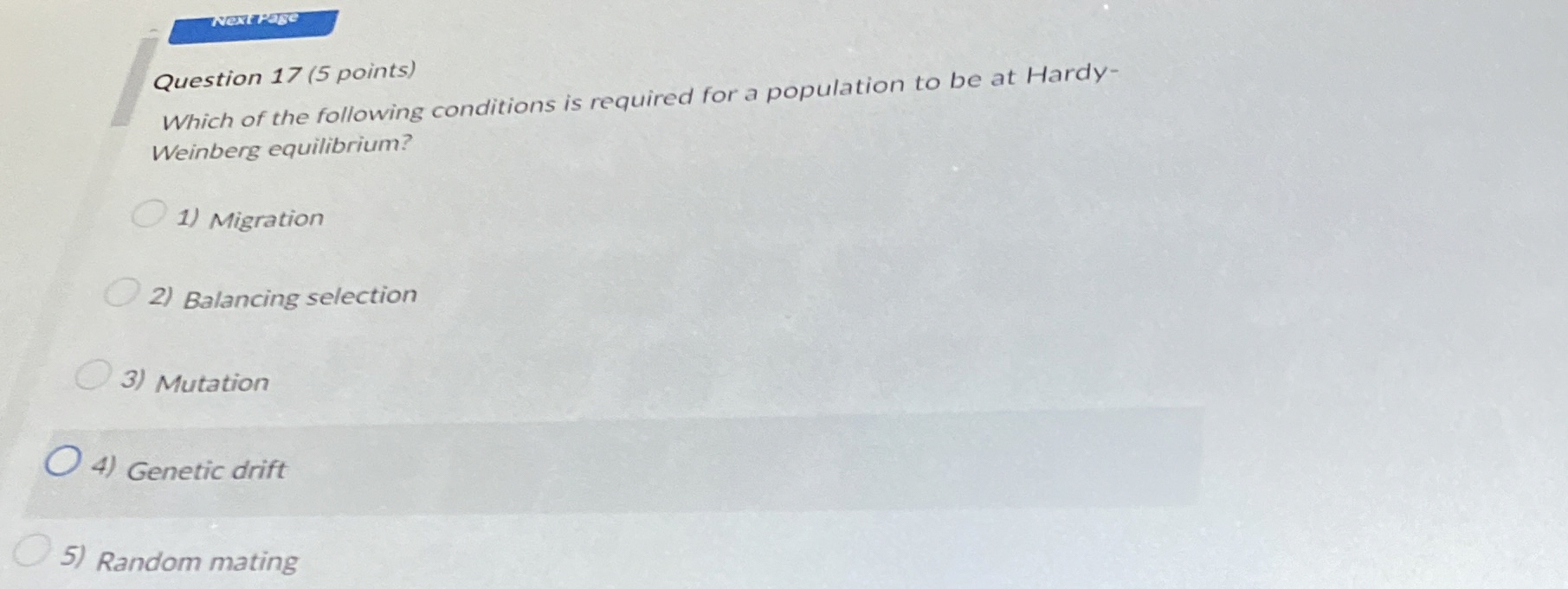Solved Question 17 (5 ﻿points)Which of the following | Chegg.com