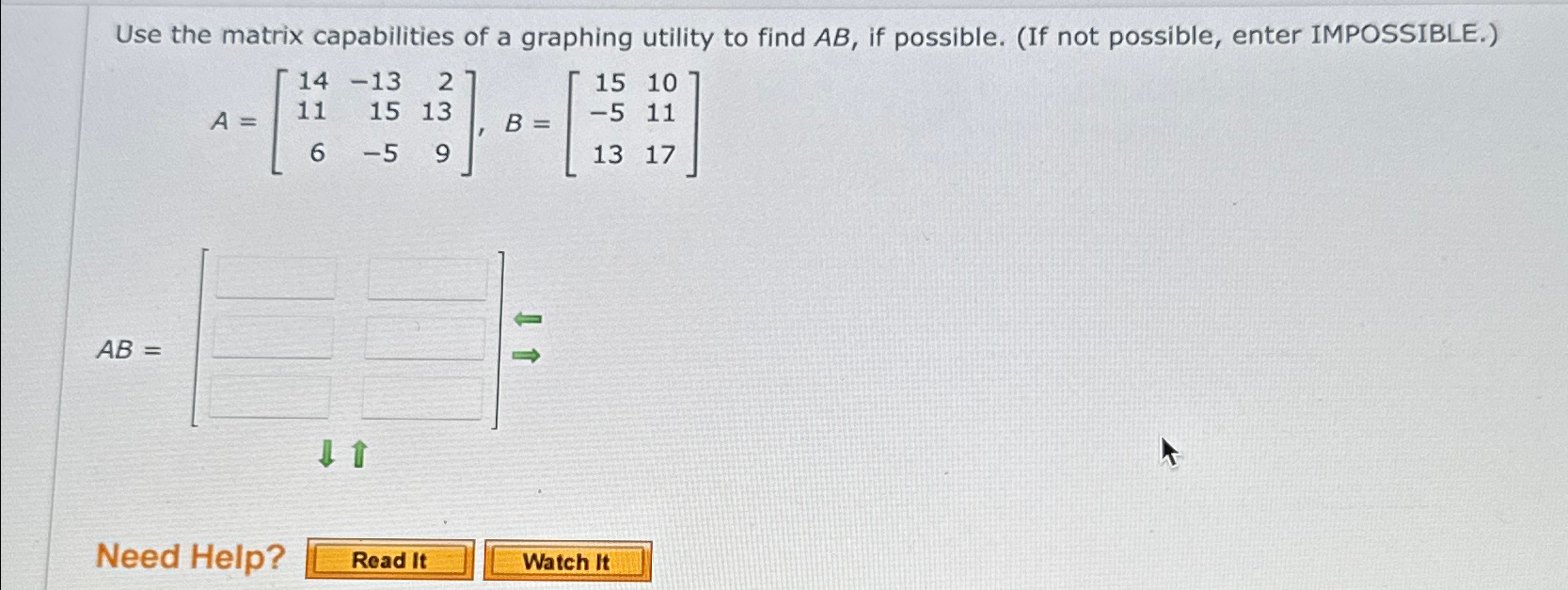 Solved Use the matrix capabilities of a graphing utility to | Chegg.com