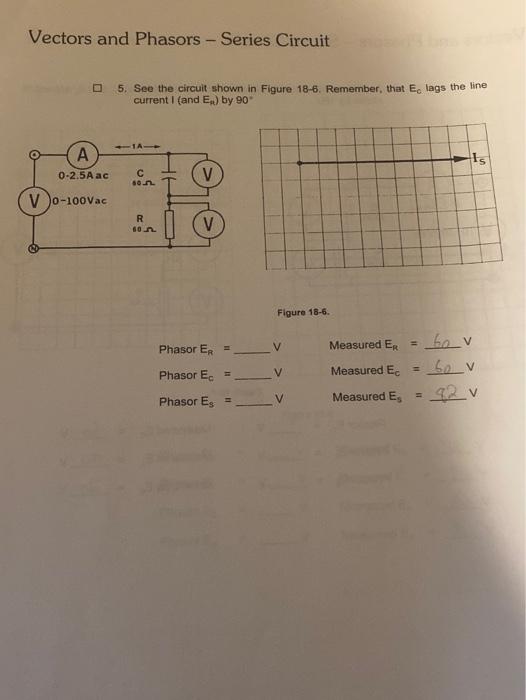 Solved Vectors and Phasors - Series Circuit 5. See the | Chegg.com