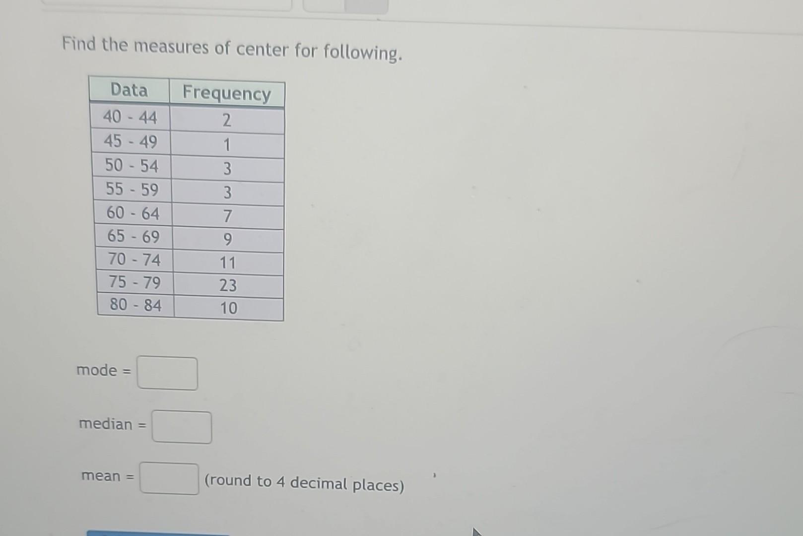 Solved Find the range and standard deviation. The table | Chegg.com