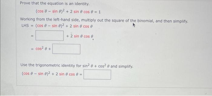 Solved Prove that the equation is an identity. | Chegg.com