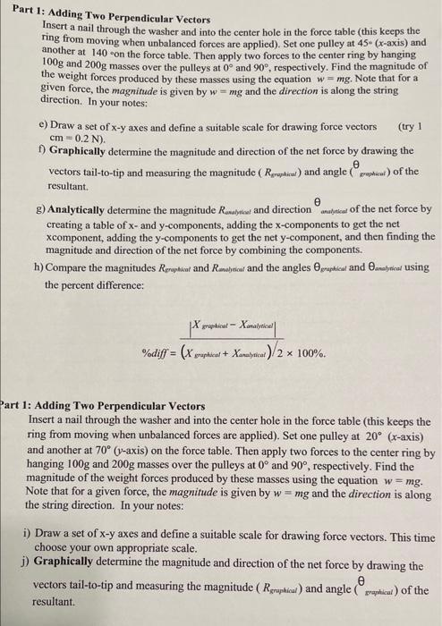 (try 1 Part 1: Adding Two Perpendicular Vectors | Chegg.com