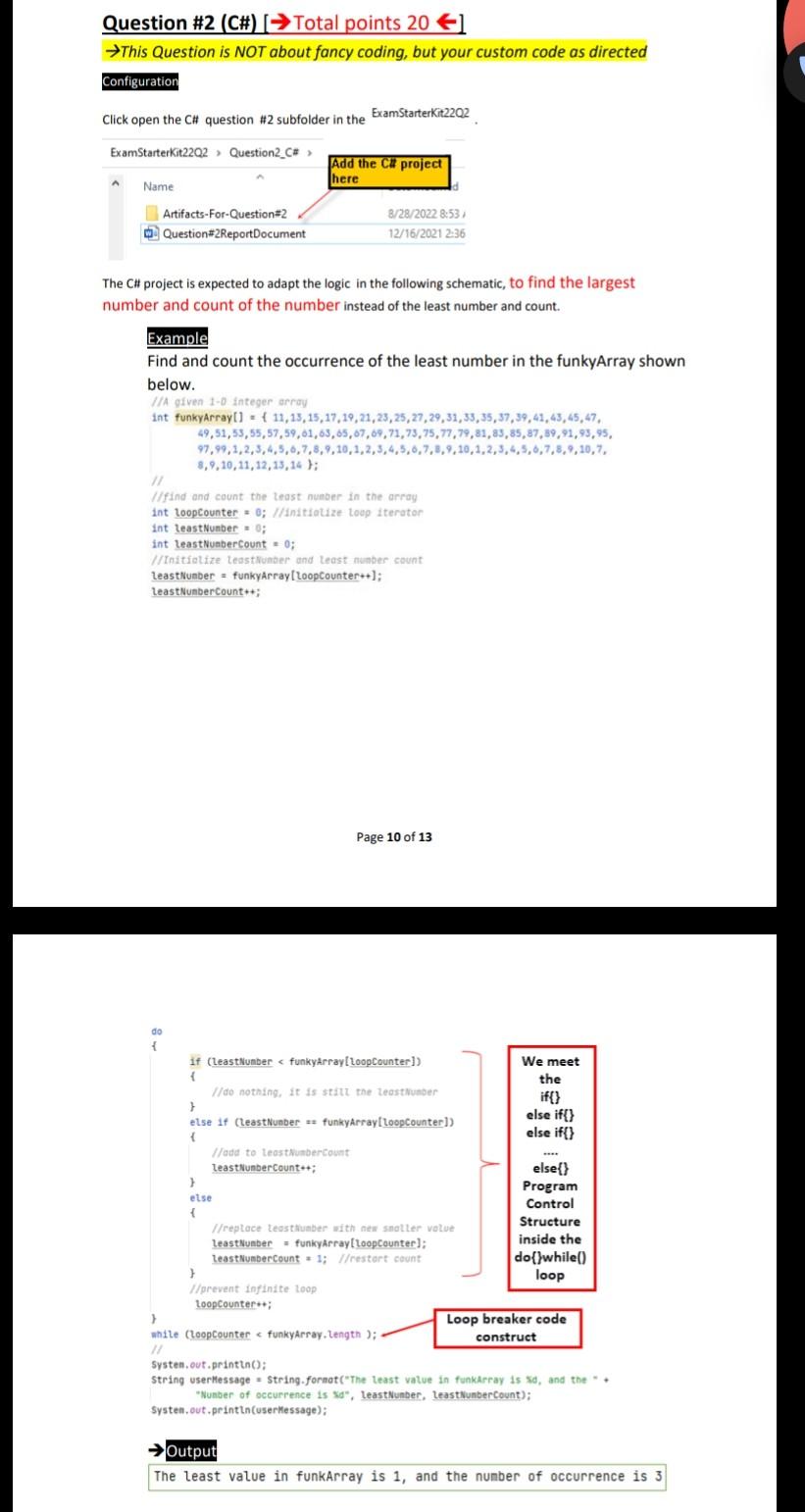 Solved Question #2 (C#)[→ Total points 20⇐] → This Question | Chegg.com