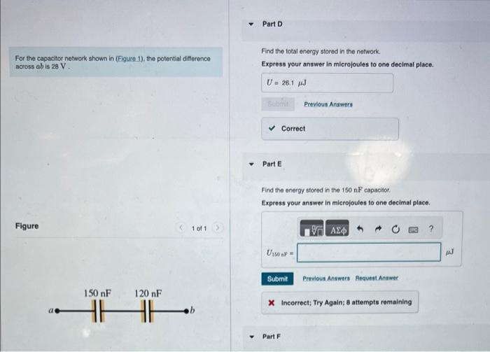 Find the total charge stored in this network. For the | Chegg.com