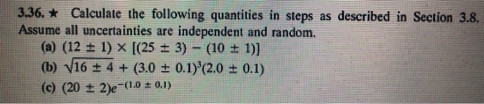 Solved 3.36. * Calculate the following quantities in steps | Chegg.com