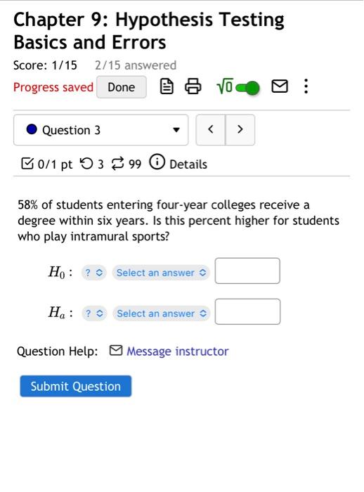 Solved Chapter 9: Hypothesis Testing Basics and Errors | Chegg.com