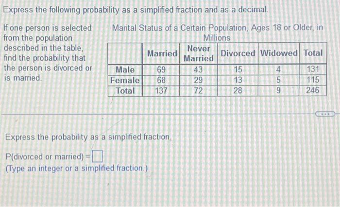 Solved Express the following probability as a simplified | Chegg.com