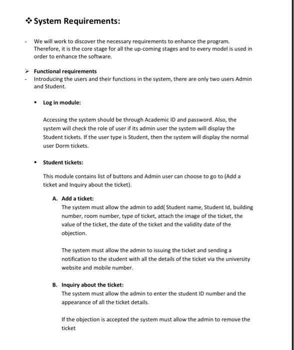 System Requirements: We will work to discover the | Chegg.com