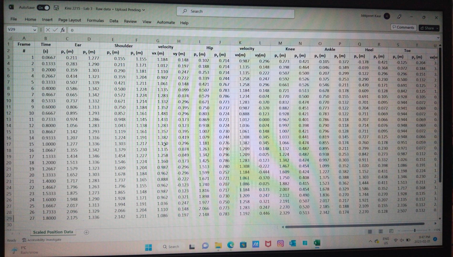 Solved for the graph the horizontal marker velocities are | Chegg.com