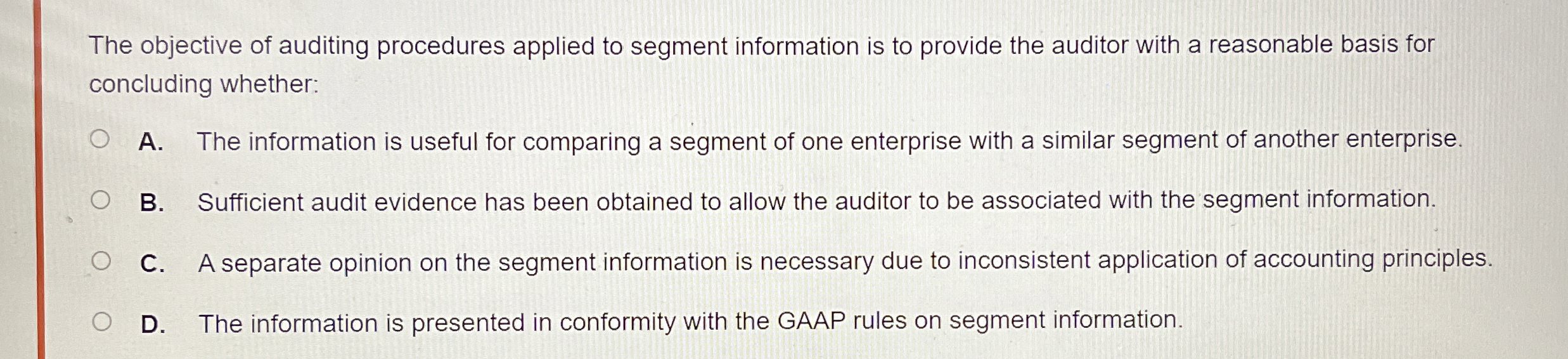 Solved The objective of auditing procedures applied to | Chegg.com