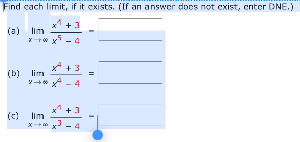 Solved Find each limit, ﻿if it exists. (If an answer does | Chegg.com