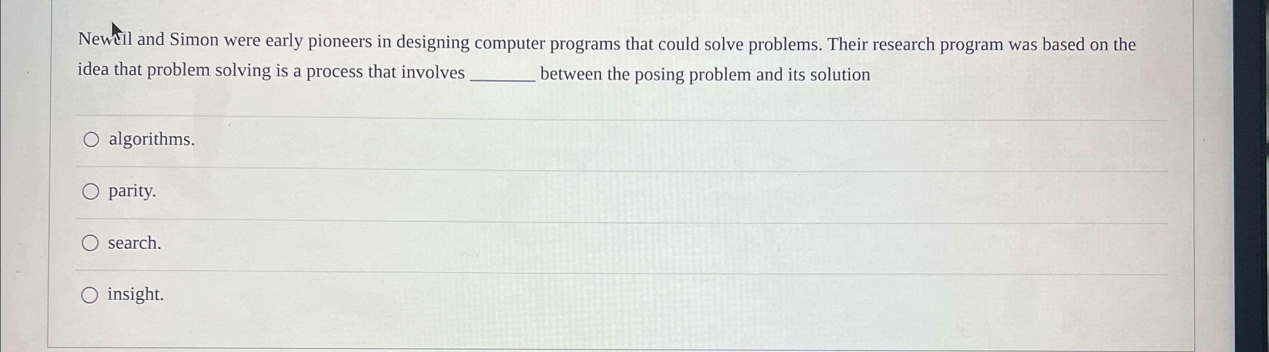 Solved Newell and Simon were early pioneers in designing | Chegg.com