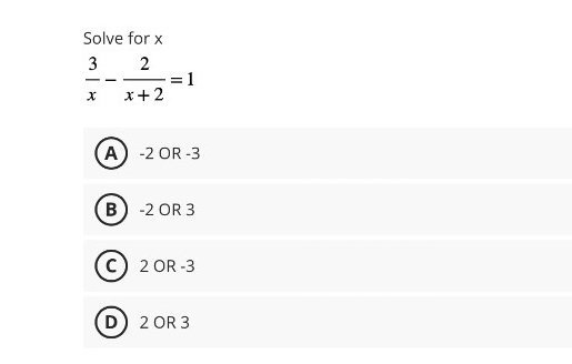 Solved Solve for x3x-2x+2=1-2 ﻿OR -3-2 ﻿OR 32 ﻿OR - 32 ﻿OR 3 | Chegg.com