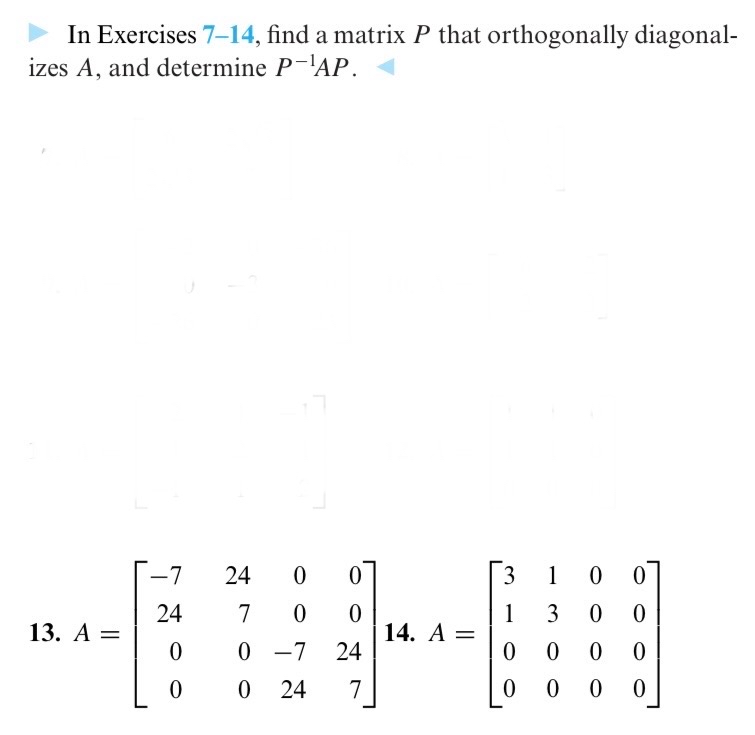 Solved In Exercises 7-14, ﻿find a matrix P ﻿that | Chegg.com