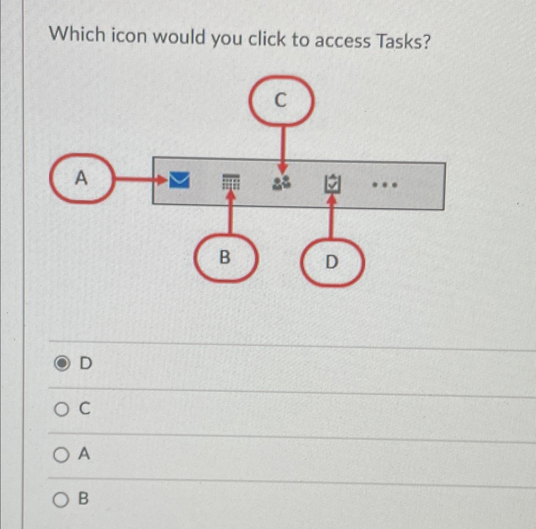 Solved Which icon would you click to access Tasks?DCAB | Chegg.com