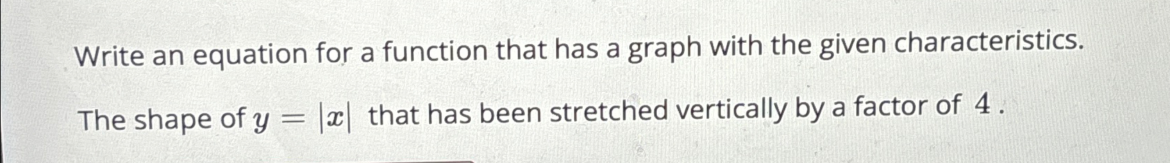 Solved Write an equation for a function that has a graph | Chegg.com
