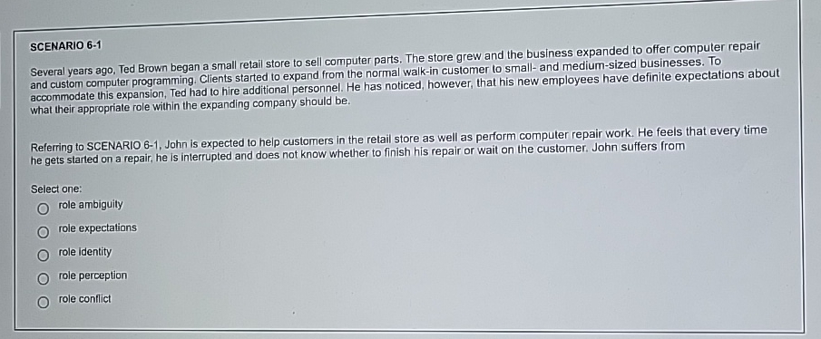 Solved SCENARIO 6-1Several years ago, Ted Brown began a | Chegg.com