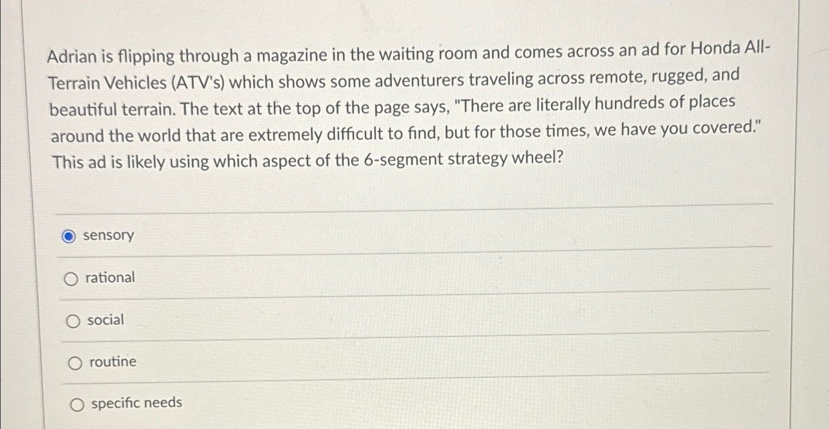 Solved Adrian is flipping through a magazine in the waiting | Chegg.com