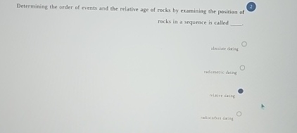 Solved Determining the order of events and the relative age | Chegg.com