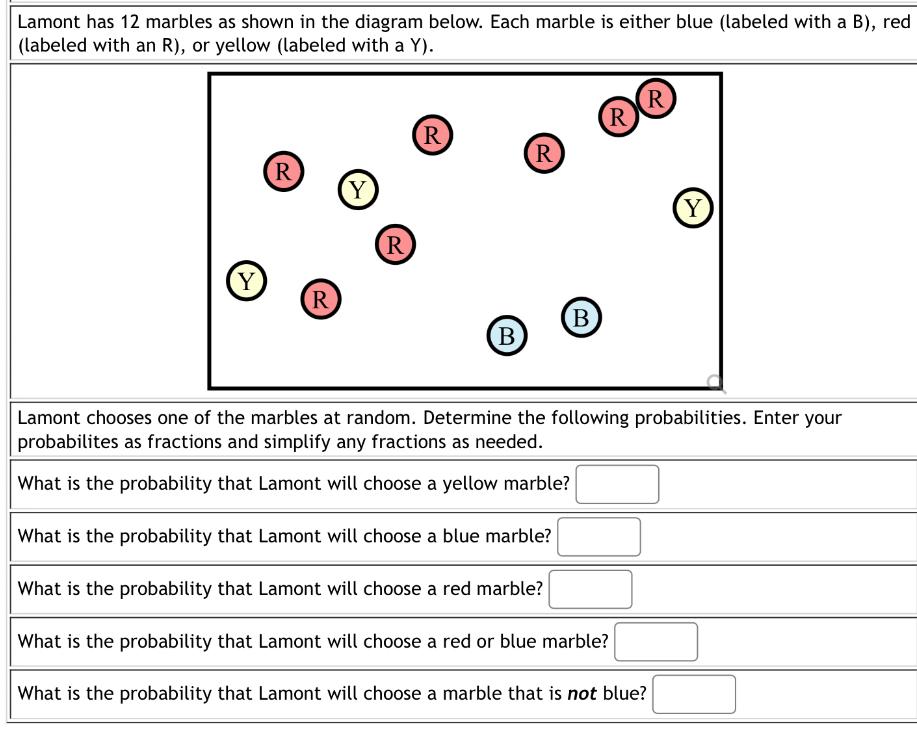 Solved Lamont has 12 ﻿marbles as shown in the diagram below. | Chegg.com