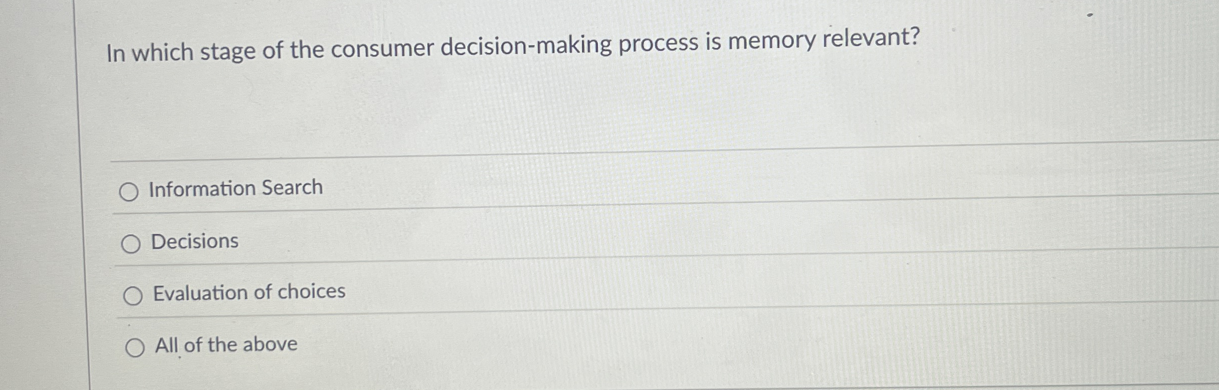 Solved In which stage of the consumer decision-making | Chegg.com