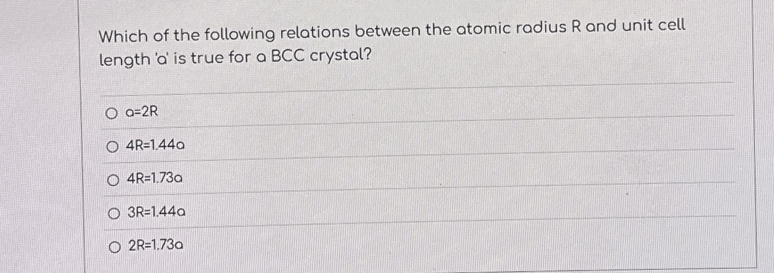 Solved Which of the following relations between the atomic | Chegg.com