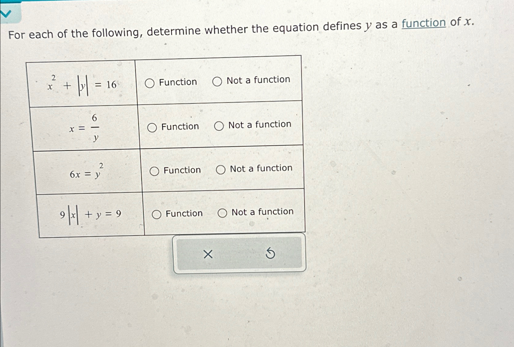 For each of the following, determine whether the | Chegg.com